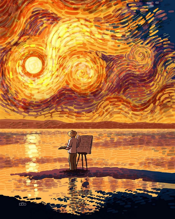 Vida do Vincent Van Gogh em seu próprio estilo de arte (10 fotos) - Tediado