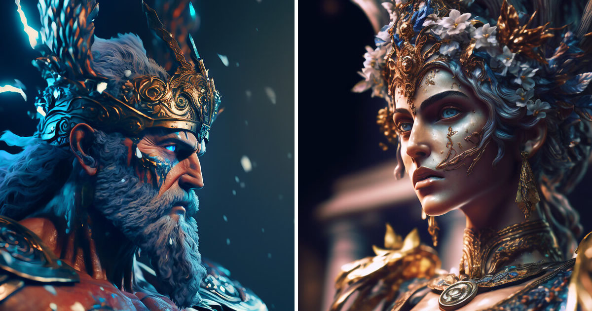 Artista faz 32 imagens poderosas e detalhadas de deuses e deusas - Tediado