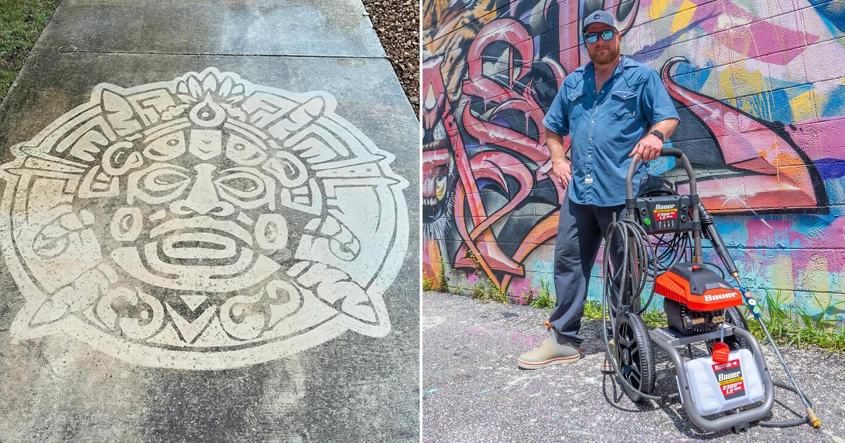 Descubra a arte inusitada de Sam Ward: Pinturas na calçada com lavadora ...